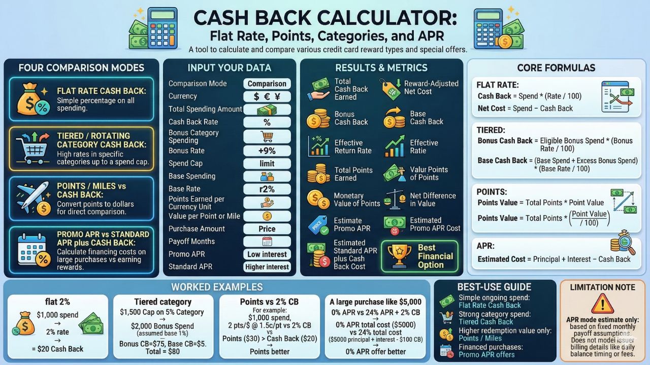 Cash Back Calculator to Compare Rewards, Points, and APR