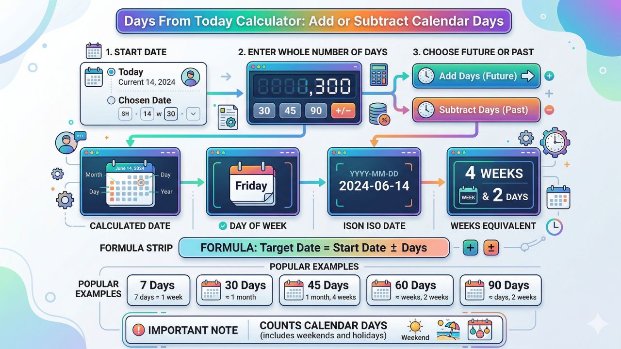 Days From Today Calculator to Find Any Future or Past Date