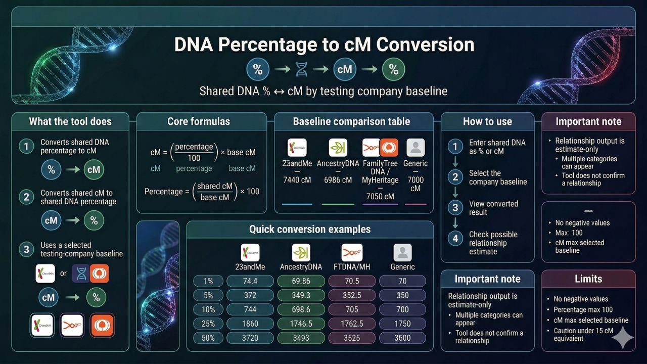 DNA Percentage Calculator: Convert Shared DNA % to cM
