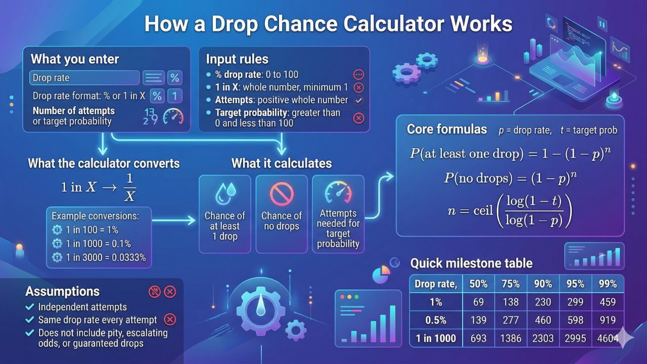 Drop Chance Calculator: Find Drop Odds, Runs & 1 in X Odds