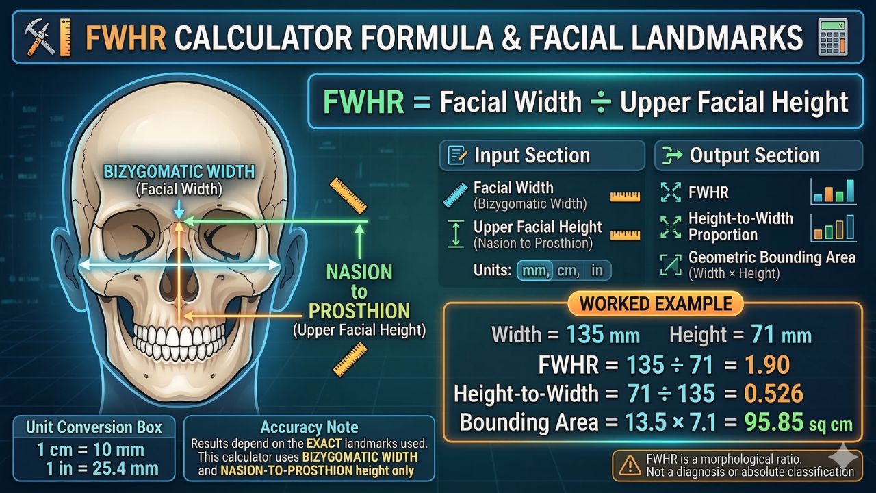 FWHR Calculator: Calculate Facial Width-to-Height Ratio