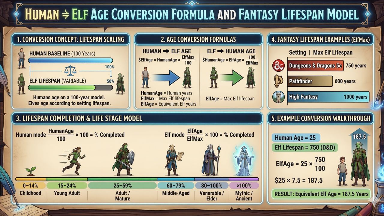 Human Elf Age Calculator: Convert Human Years to Elf Age