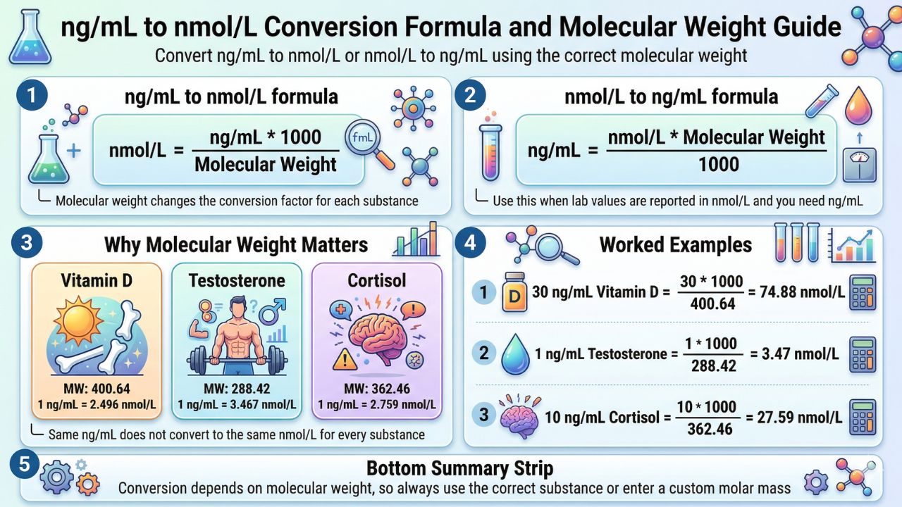 ng/mL to nmol/L Calculator with Molecular Weight Conversion