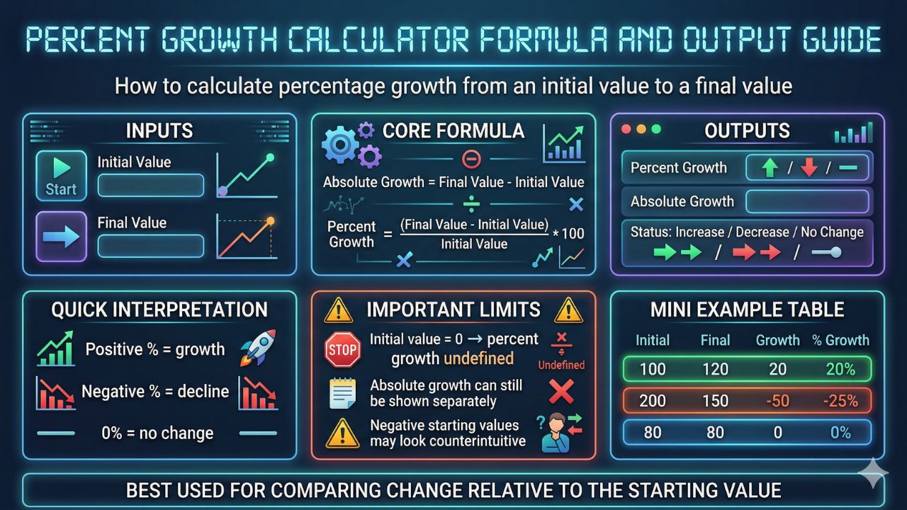 Percent Growth Calculator: Find Growth % From Initial Value