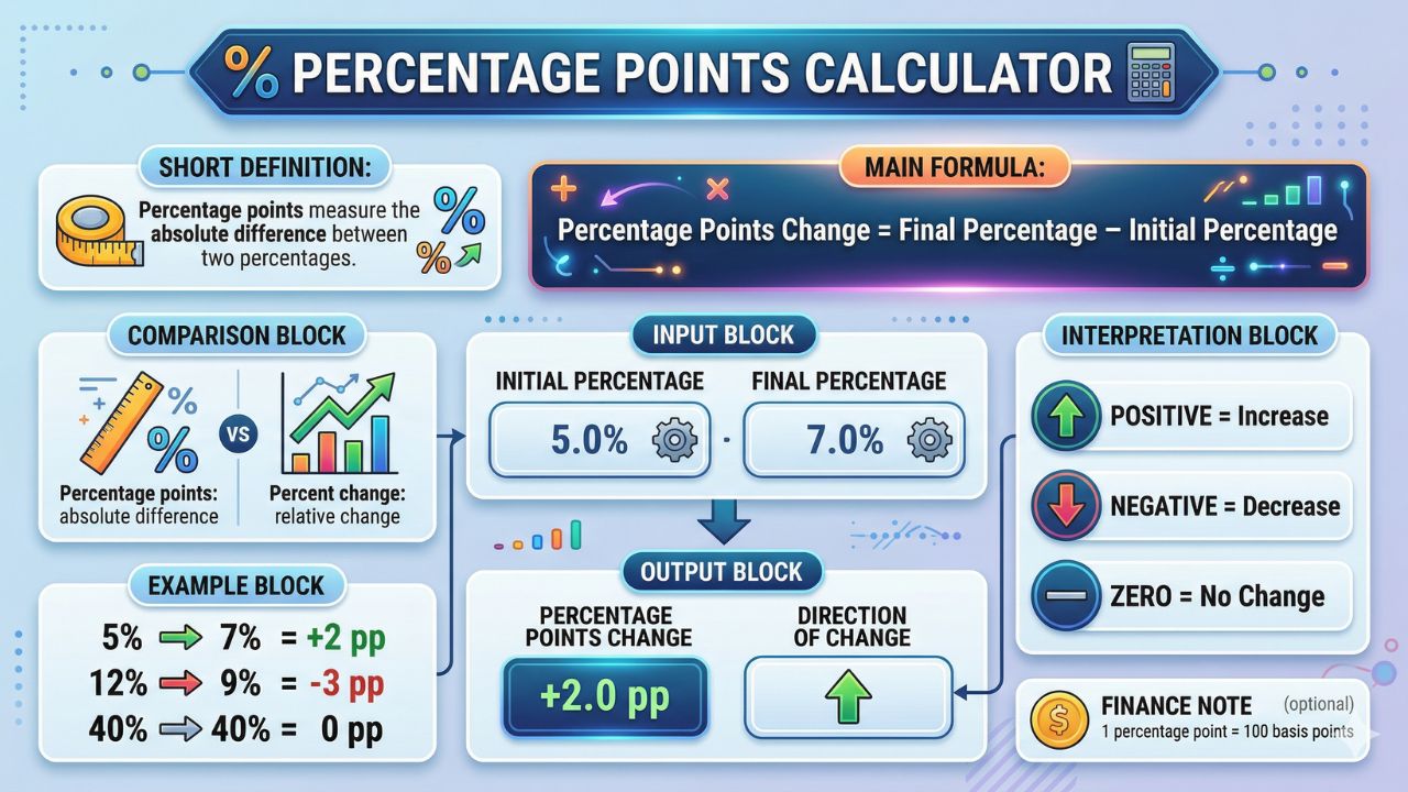 Percentage Points Calculator: Find Percentage Point Change