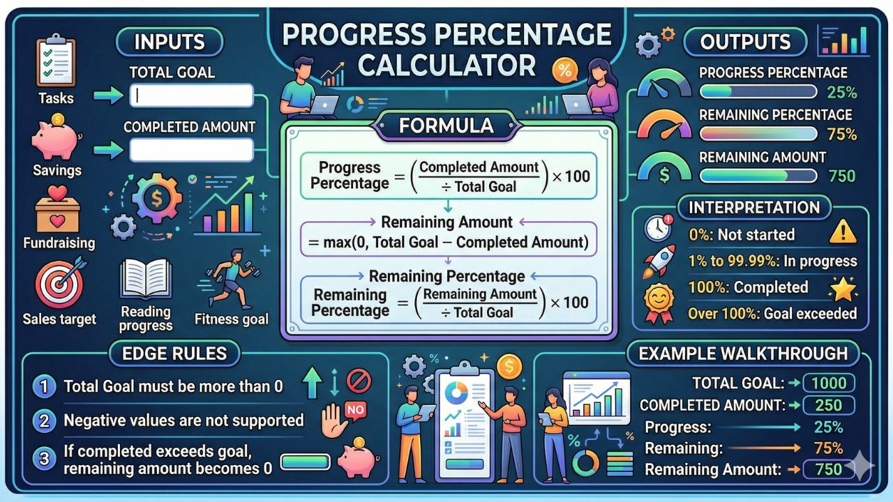 Progress Percentage Calculator: Find % Complete & Remaining