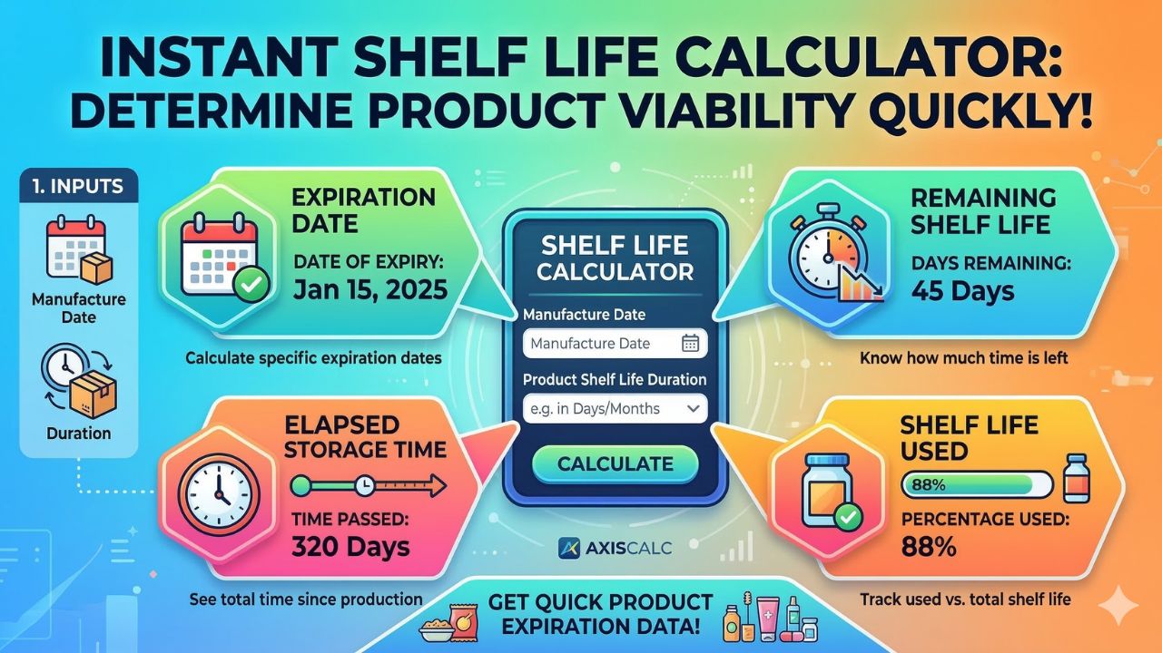 Shelf Life Calculator for Products, Food, and Storage Expiry