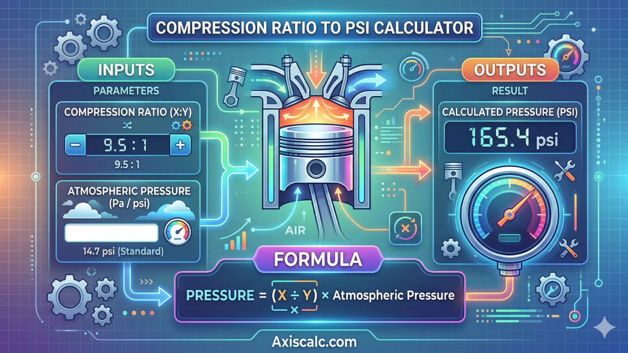 Compression Ratio to PSI Calculator With Atmospheric Pressure