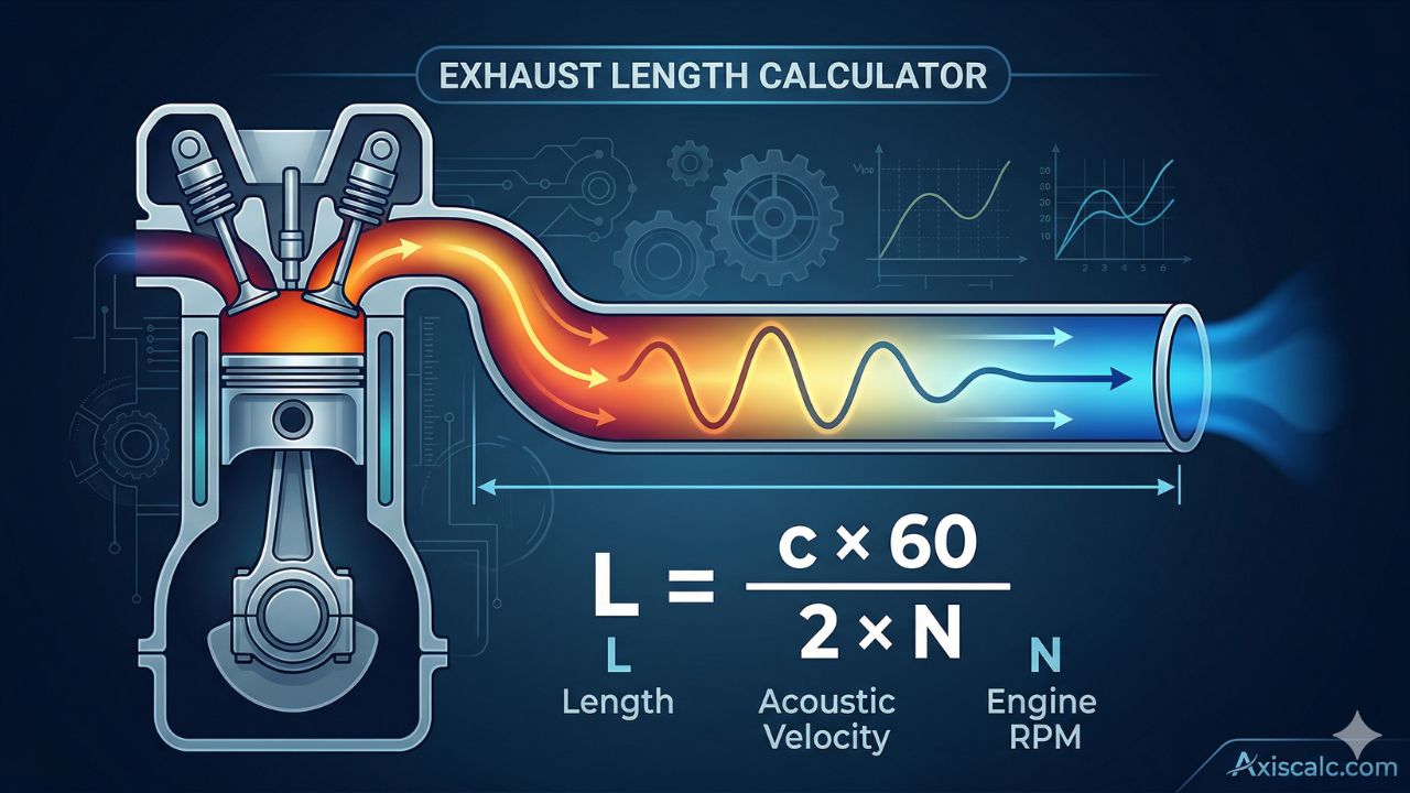 Exhaust Length Calculator by RPM and Sound Speed - Axiscalc