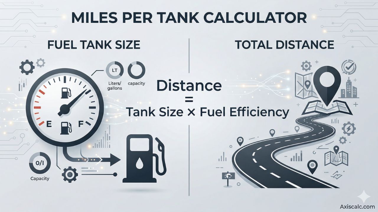 Miles Per Tank Calculator - Estimate Total Driving Range