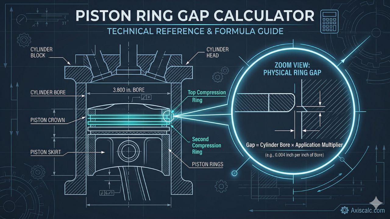 Piston Ring Gap Calculator by Bore Size and Engine Use