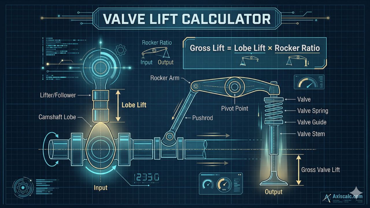 Valve Lift Calculator: Gross and Net Valve Lift - Axiscalc